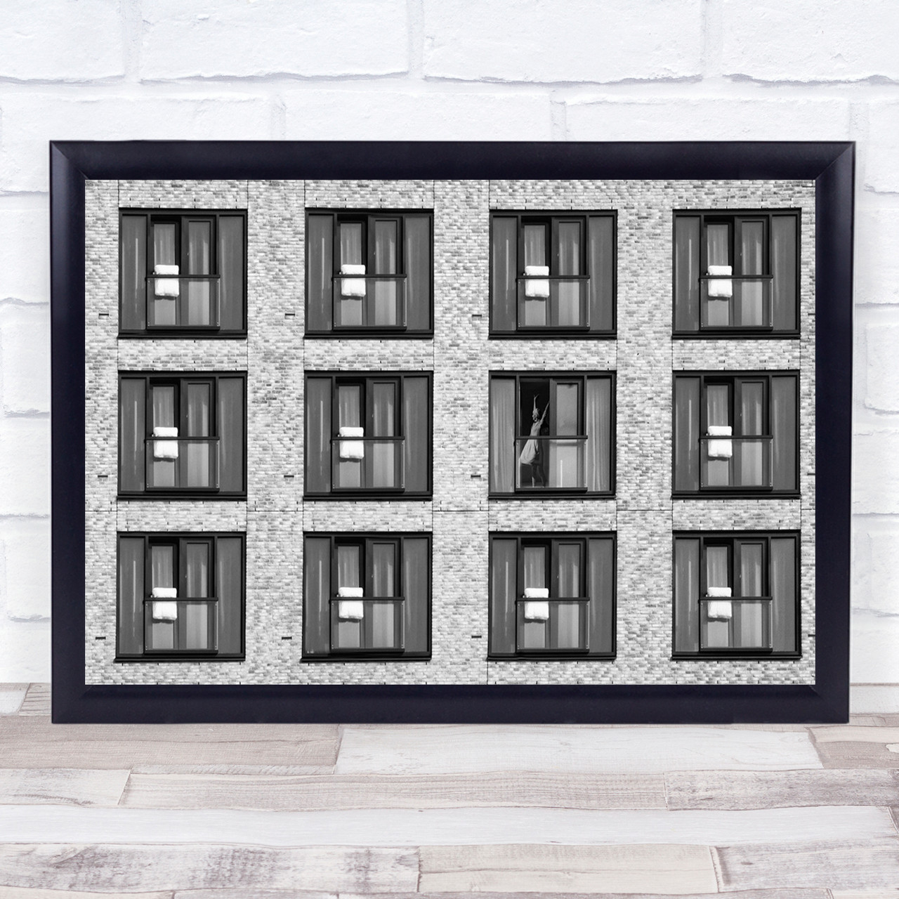 Black & White Graphic Facade Windows Window Wall Balcony Geometry ...