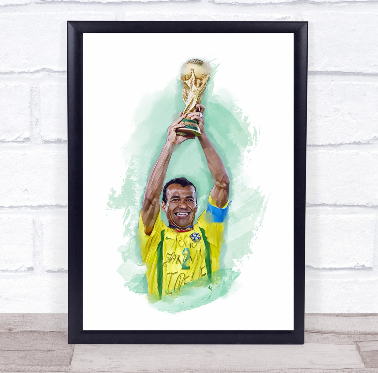 Footballer Cafu Football Player Watercolour Wall Art Print - Wild Wall Art