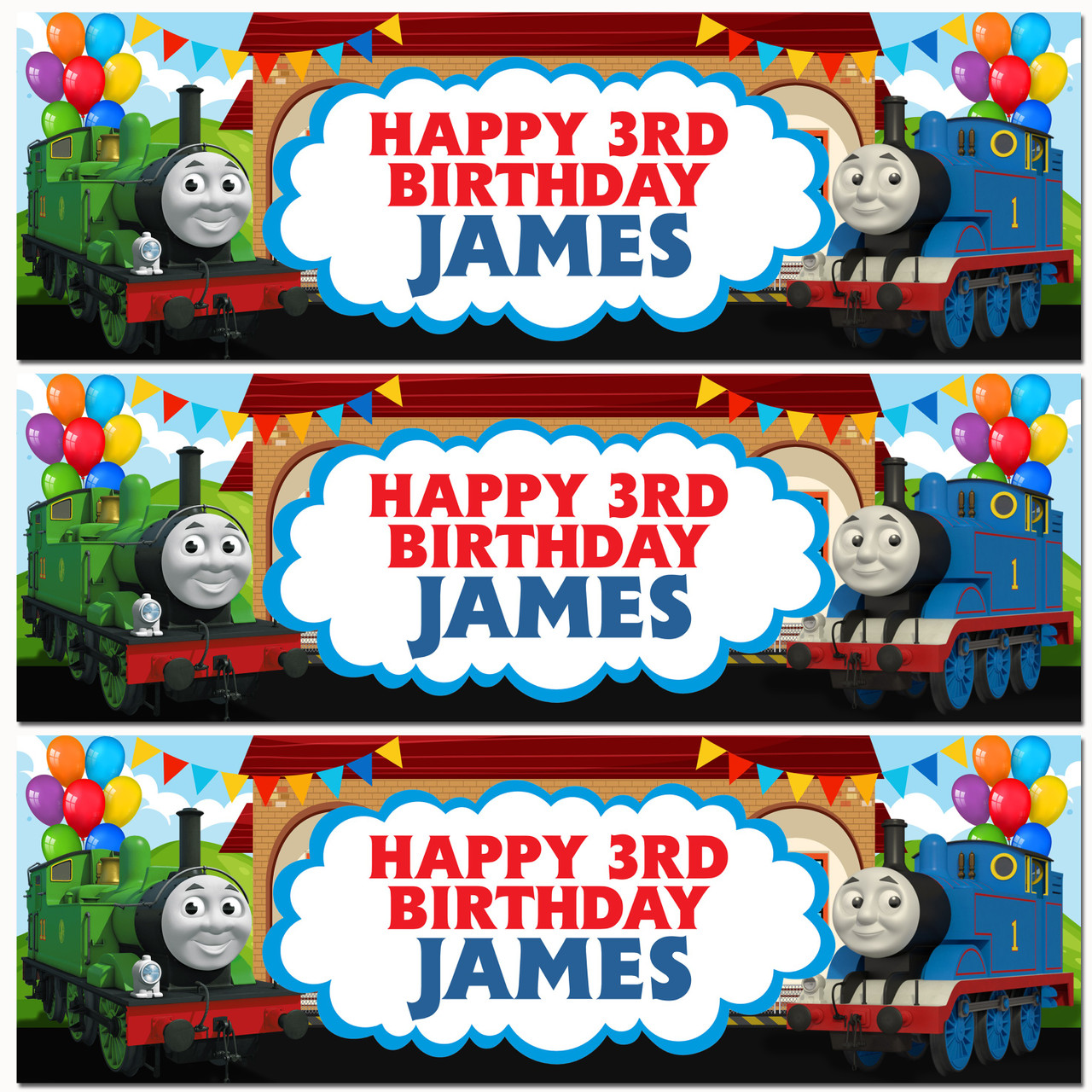 Personalised Party Banner For Kids Birthday Thomas The Tank Engine ...