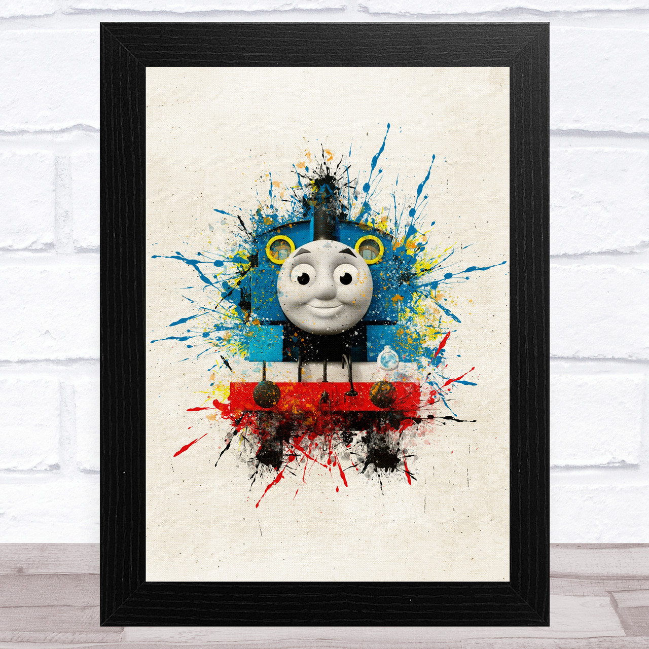 Vintage Thomas The Tank Engine Watercolour Splatter Kid's Wall Art ...