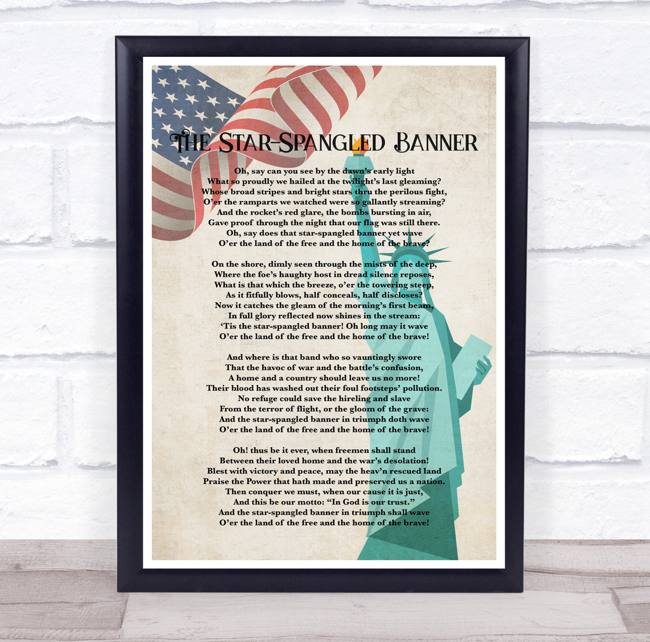 The Star Spangled Banner National Anthem United States Wall Art Print ...