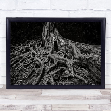 Black & White creepy tree roots man religious standing Wall Art Print ...
