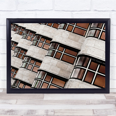 Brown Architecture Window Repetition Pattern Geometry Wall Art Print ...