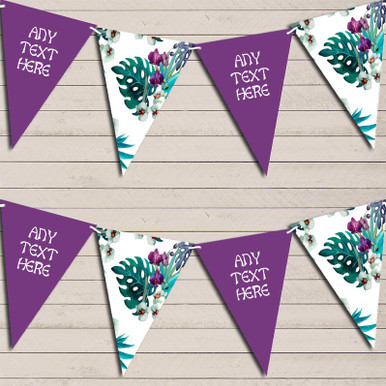Tropical Floral Hawaiian Beach Lei Luau Purple Custom Personalised Hen ...
