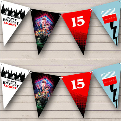 Stranger Things Novelty Birthday Age Custom Personalised Party Flag ...
