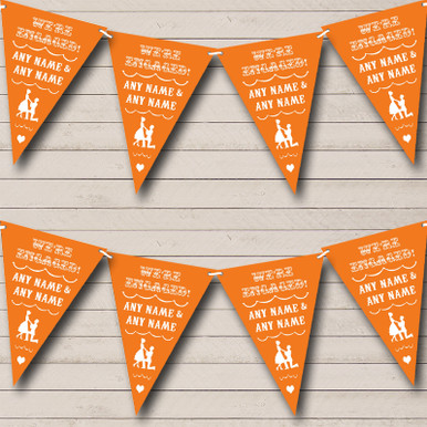 Vintage Text Engagement Orange Custom Personalised Engagement Party ...