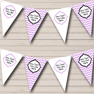 Chevron Stripes Lilac Welcome Home New Baby Flag Banner Bunting - Wild ...
