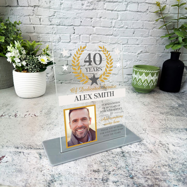40 Years Service Work 40th Anniversary Wreath Photo Gift For Employee ...