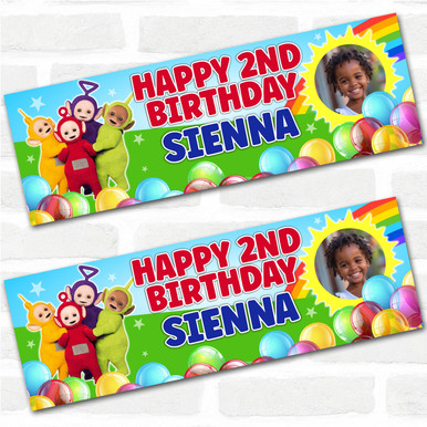 Personalised Party Banner For Kids Birthday Teletubbies Sun Photo ...