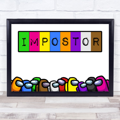 Among Us Type Style Character Letters Impostor Children's Kids Wall Art ...