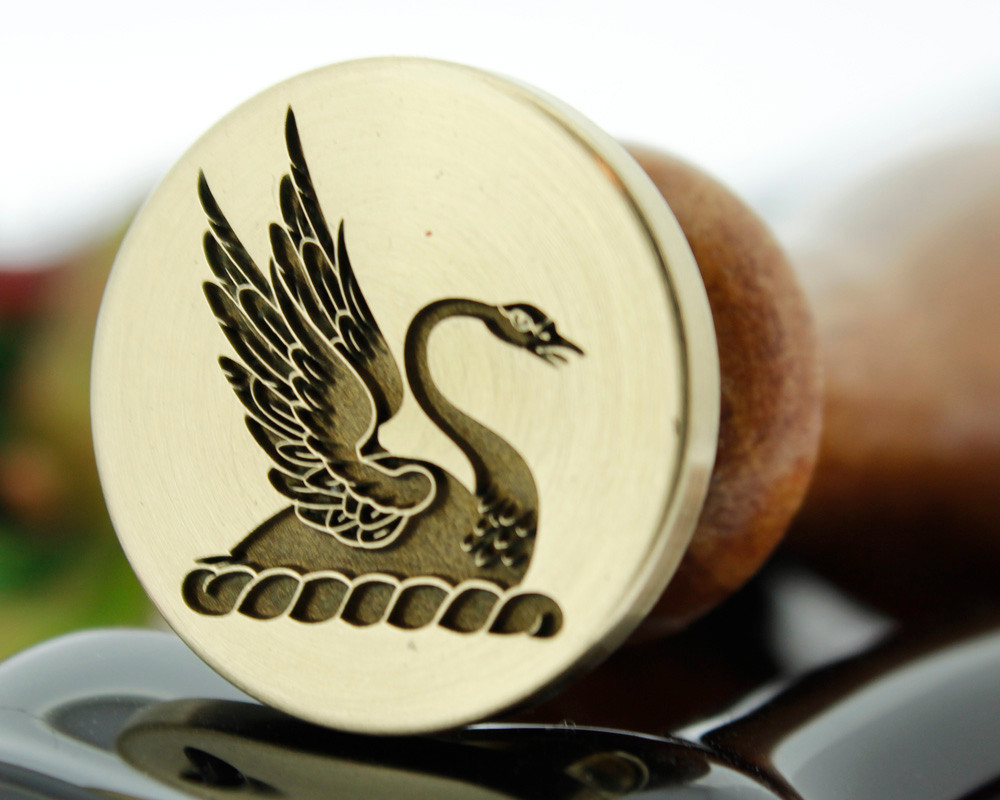 Heraldry Swan Crested Wax Seal Stamp - Custom Wax N Seals