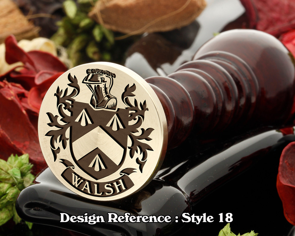 Walsh Family Crest D2 Wax Seal Stamp - Custom Wax N Seals