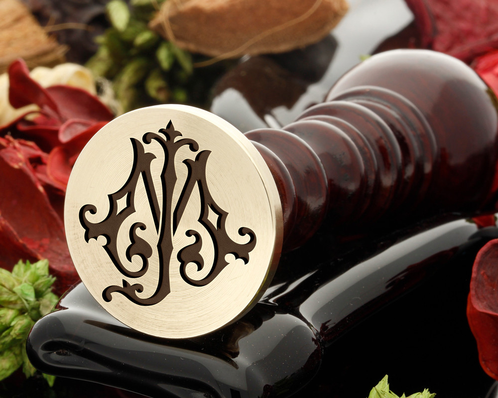 JM MJ Victorian Monogram Wax Seal Stamp - Custom Wax N Seals