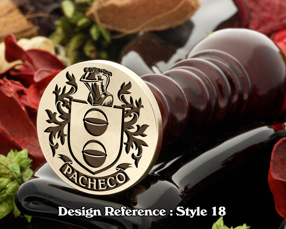 Pacheco Family Crest Wax Seal Stamp - Custom Wax N Seals