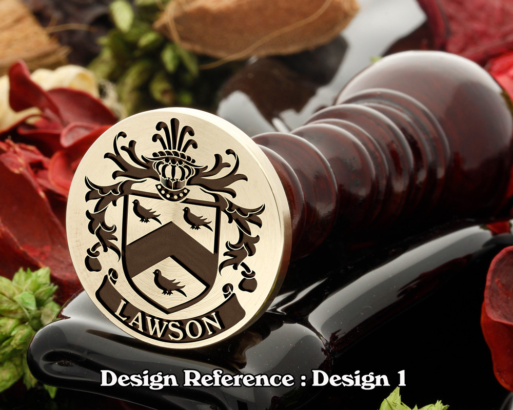 Lawson Family Crest Wax Seal Stamp - Custom Wax N Seals