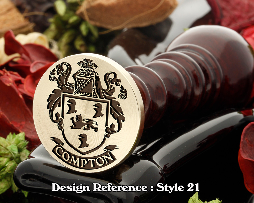 Compton Family Crest Wax Seal Stamp - Custom Wax N Seals