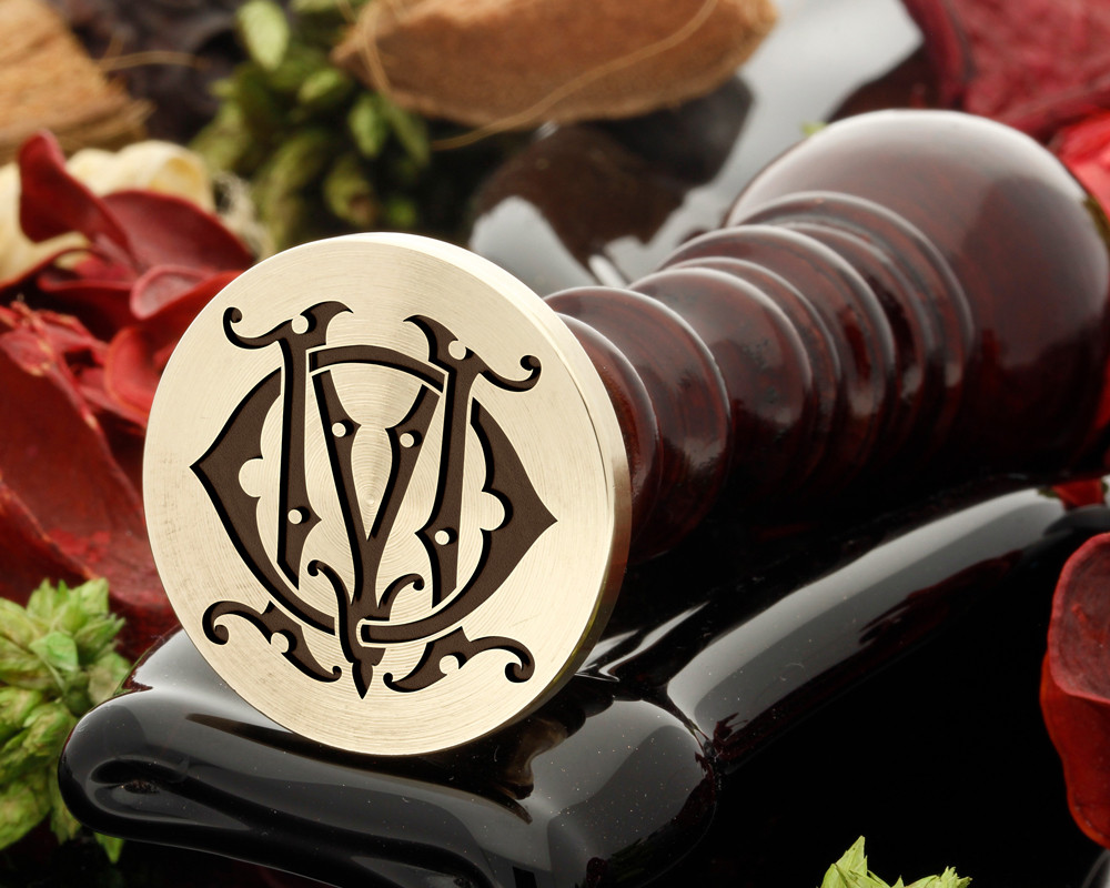 MO OM Victorian Monogram Wax Seal Stamp - Custom Wax N Seals