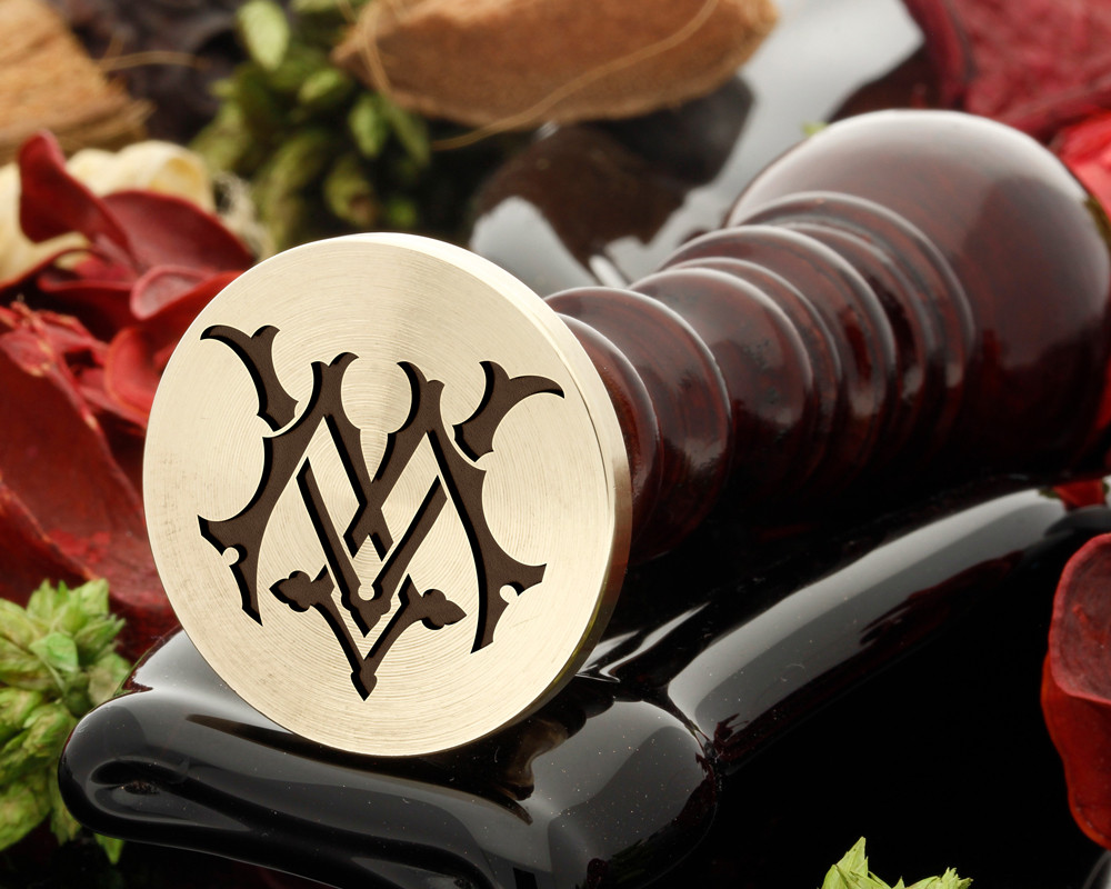 MV VM Victorian Monogram Wax Seal Stamp - Custom Wax N Seals