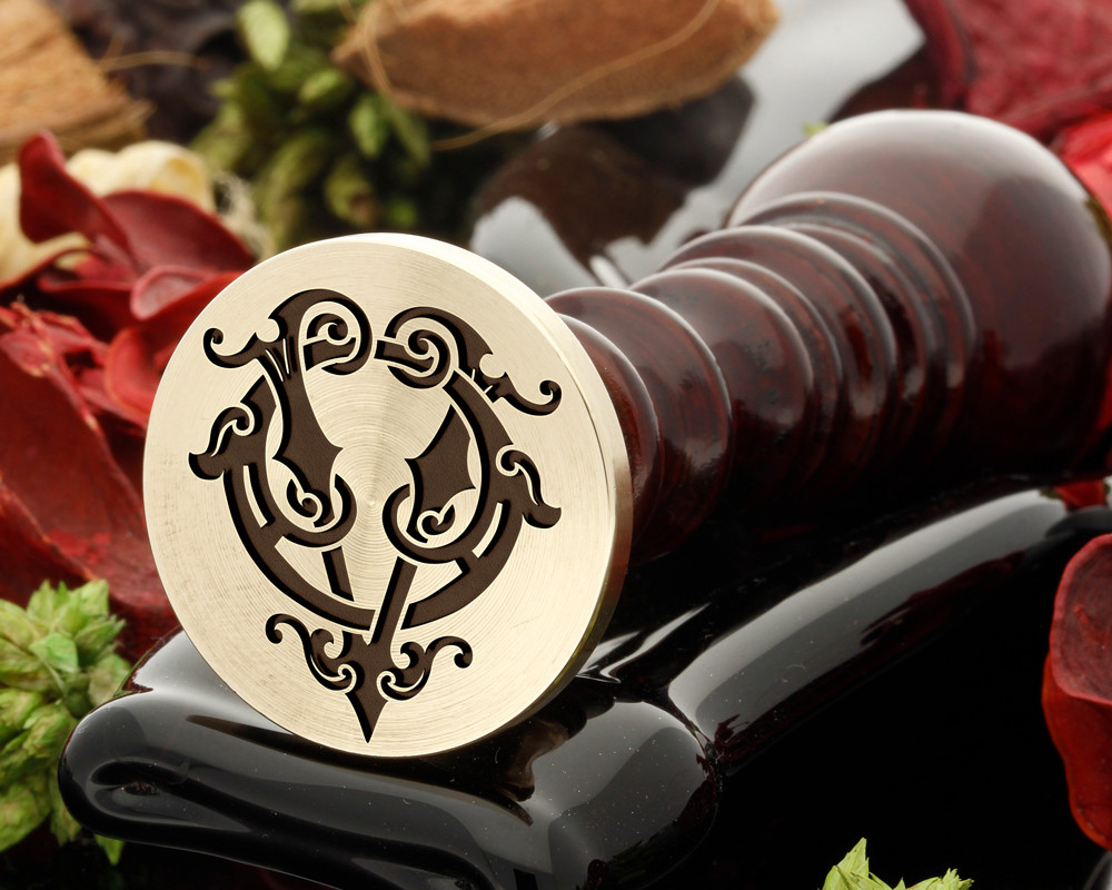 OV VO Victorian Monogram Wax Seal Stamp - Custom Wax N Seals