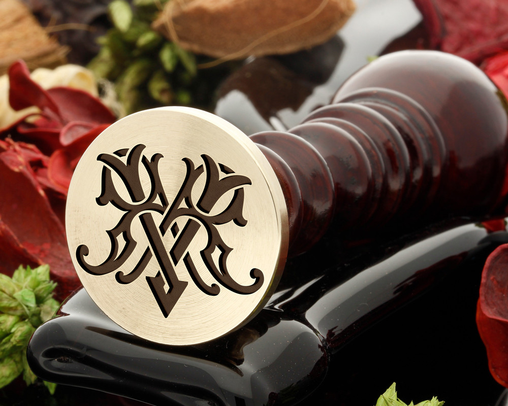 RV VR Victorian Monogram Wax Seal Stamp - Custom Wax N Seals