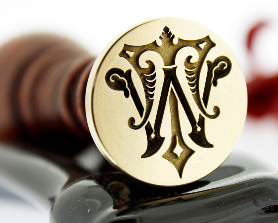 TW WT Victorian Monogram Wax Seal Stamp - Custom Wax N Seals