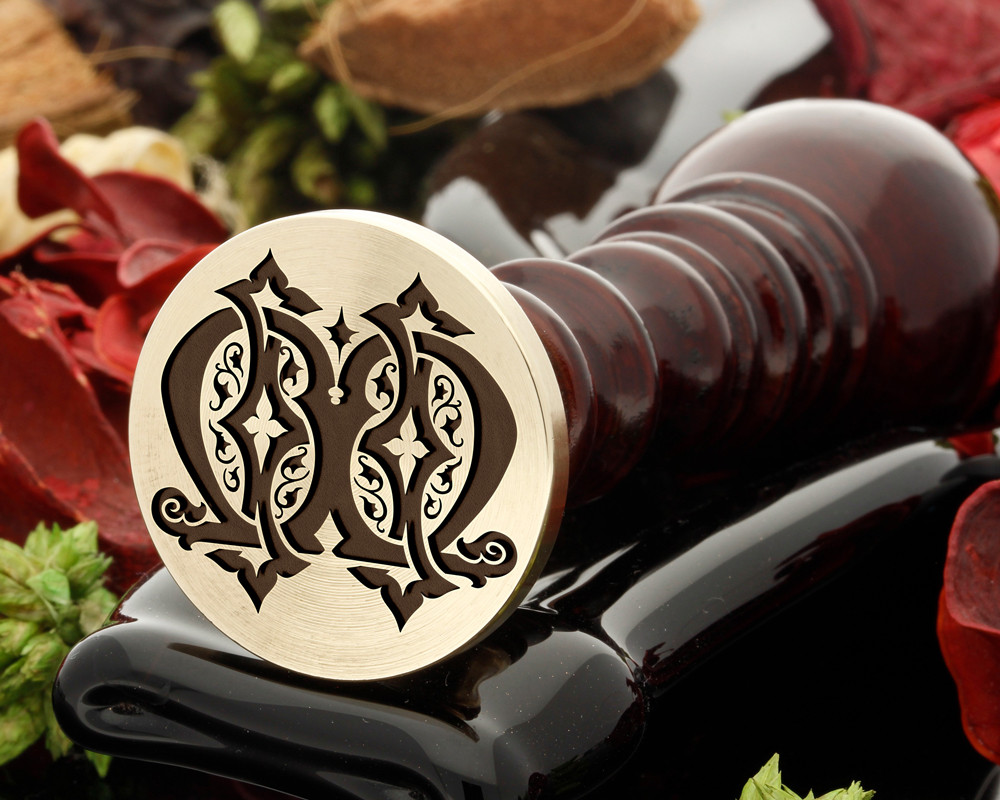 HM MH Victorian Monogram Wax Seal Stamp - Custom Wax N Seals