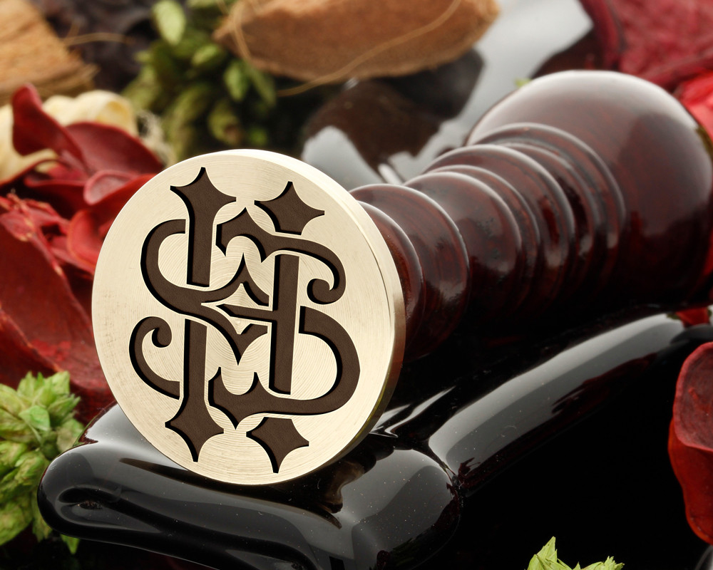 HS SH Victorian Monogram Wax Seal Stamp - Custom Wax N Seals