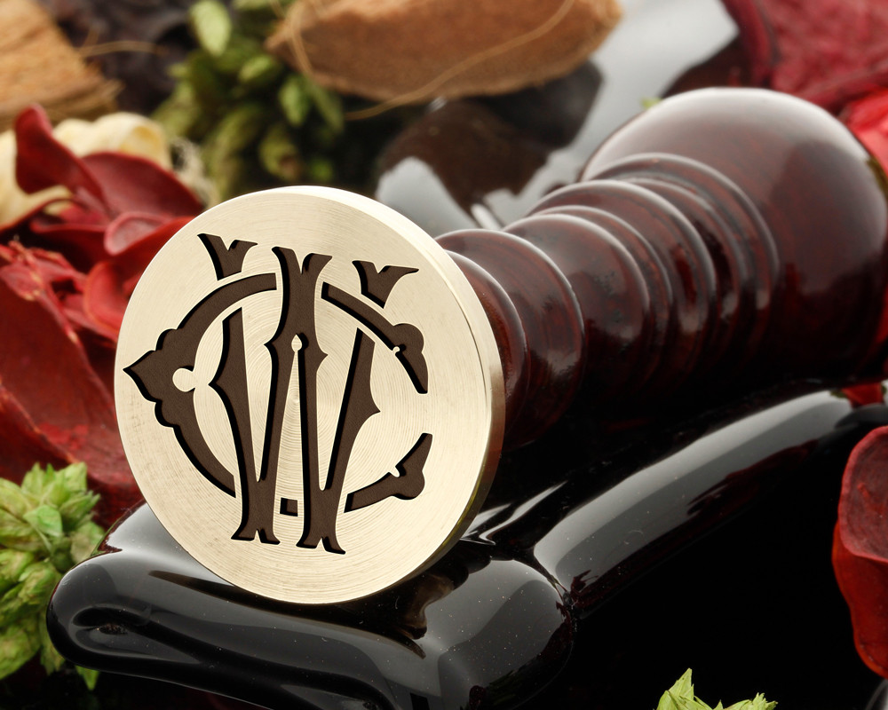 CW WC Victorian Monogram Wax Seal Stamp - Custom Wax N Seals