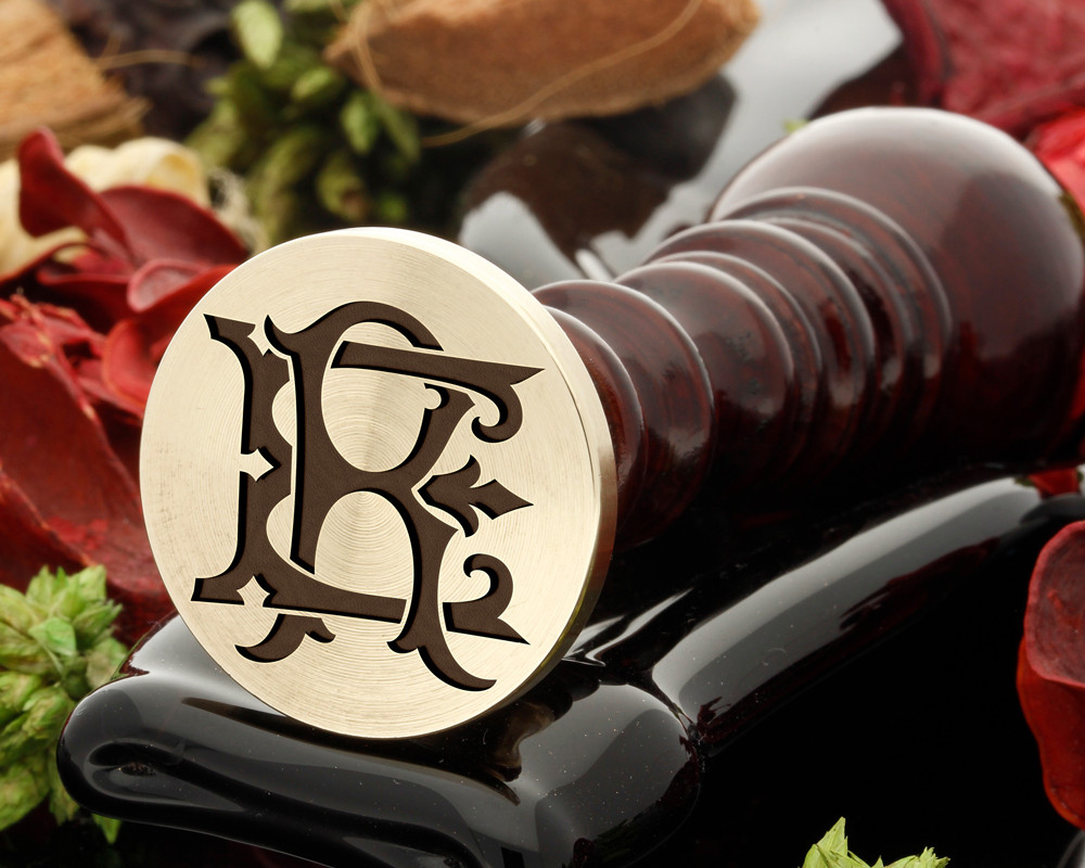 ER RE Victorian Monogram Wax Seal Stamp - Custom Wax N Seals