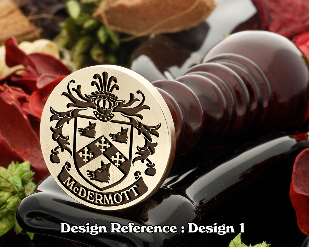 McDermott Family Crest Wax Seal Stamp - Custom Wax N Seals