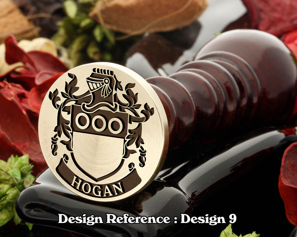 Hogan Family Crest Wax Seal Stamp - Custom Wax N Seals