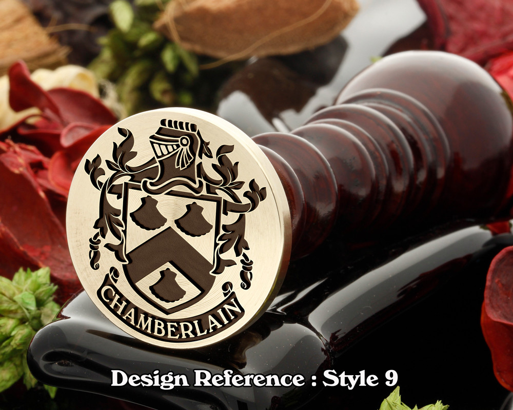 Chamberlain Family Crest Wax Seal Stamp - Custom Wax N Seals