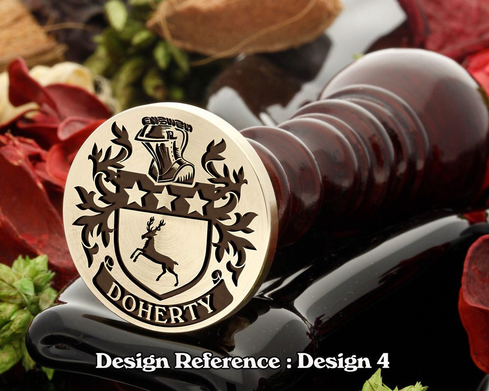 Doherty Family Crest Wax Seal Stamp - Custom Wax N Seals