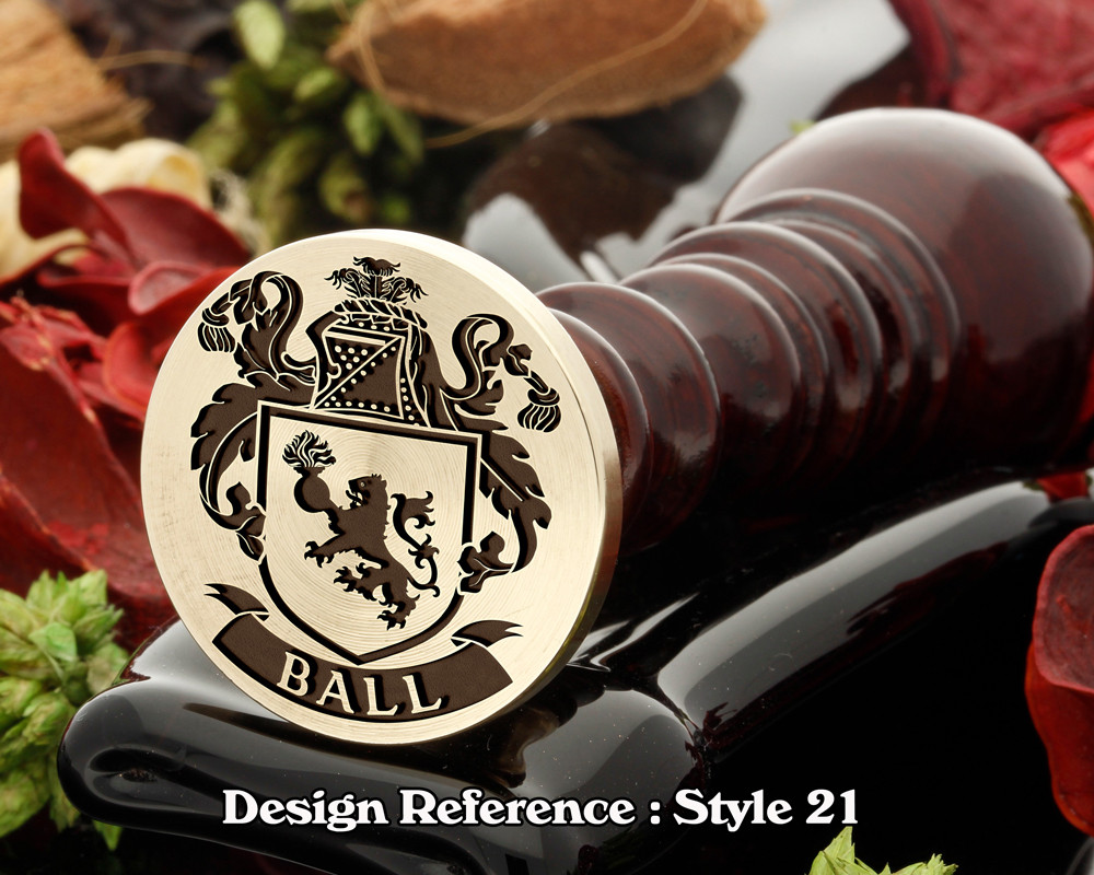 Ball Family Crest Wax Seal Stamp - Custom Wax N Seals