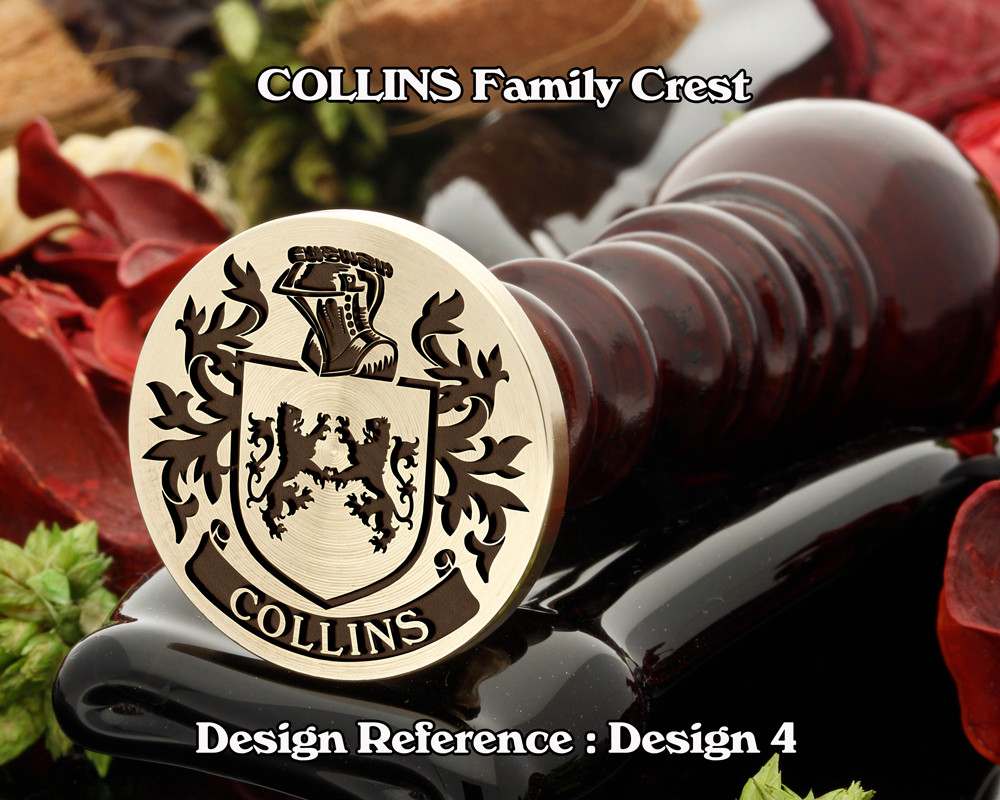 Collins Family Crest Wax Seal Stamp - Custom Wax N Seals