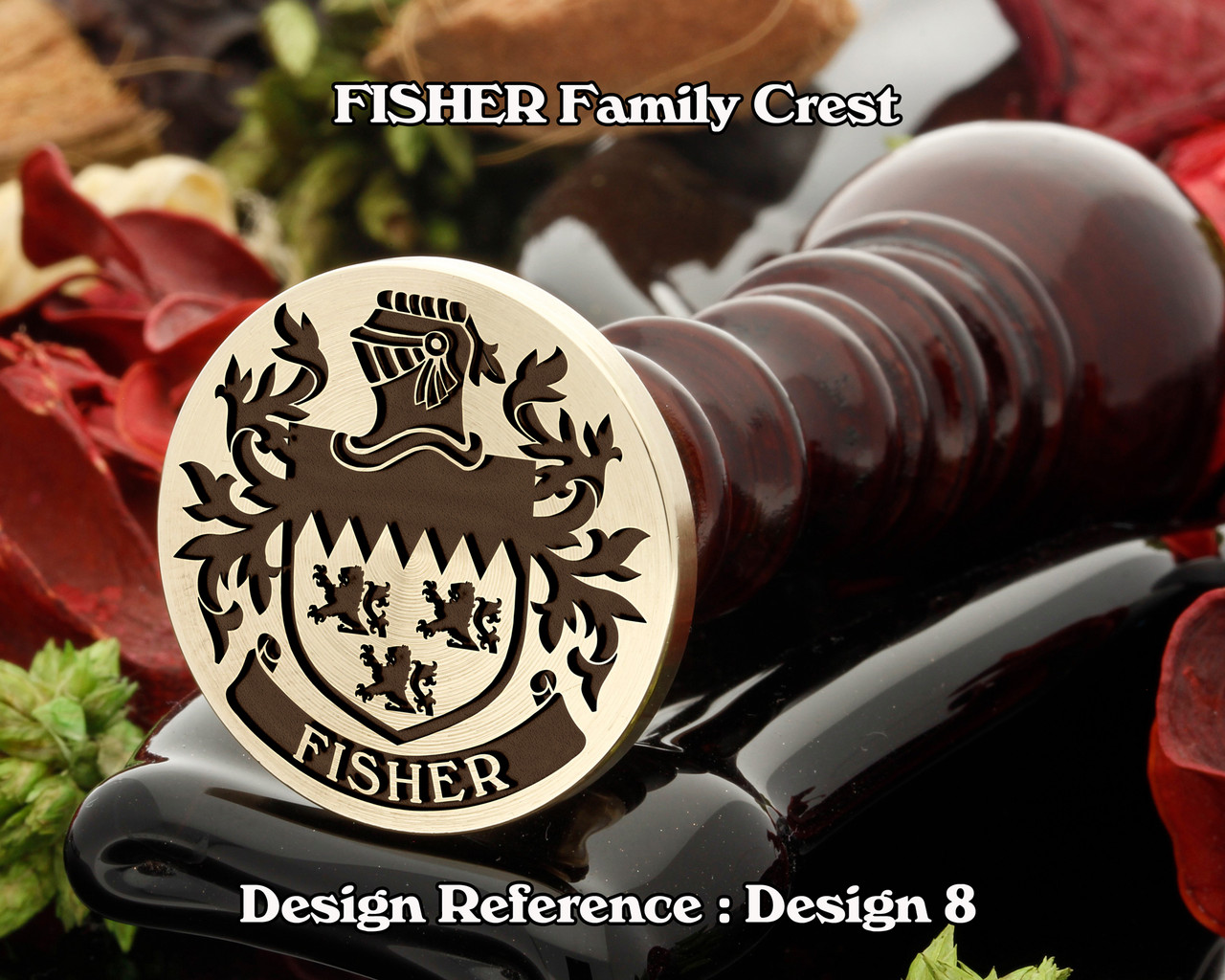 Fisher Family Crest Wax Seal Stamp - Custom Wax N Seals