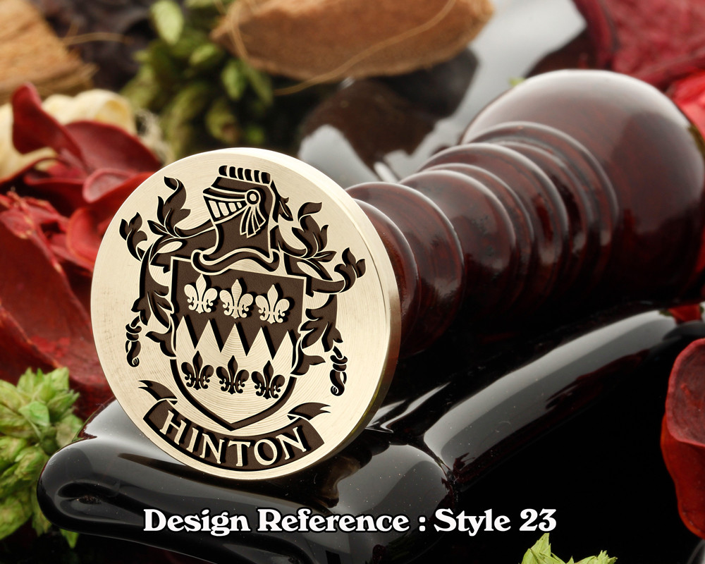Hinton Family Crest Wax Seal Stamp - Custom Wax N Seals