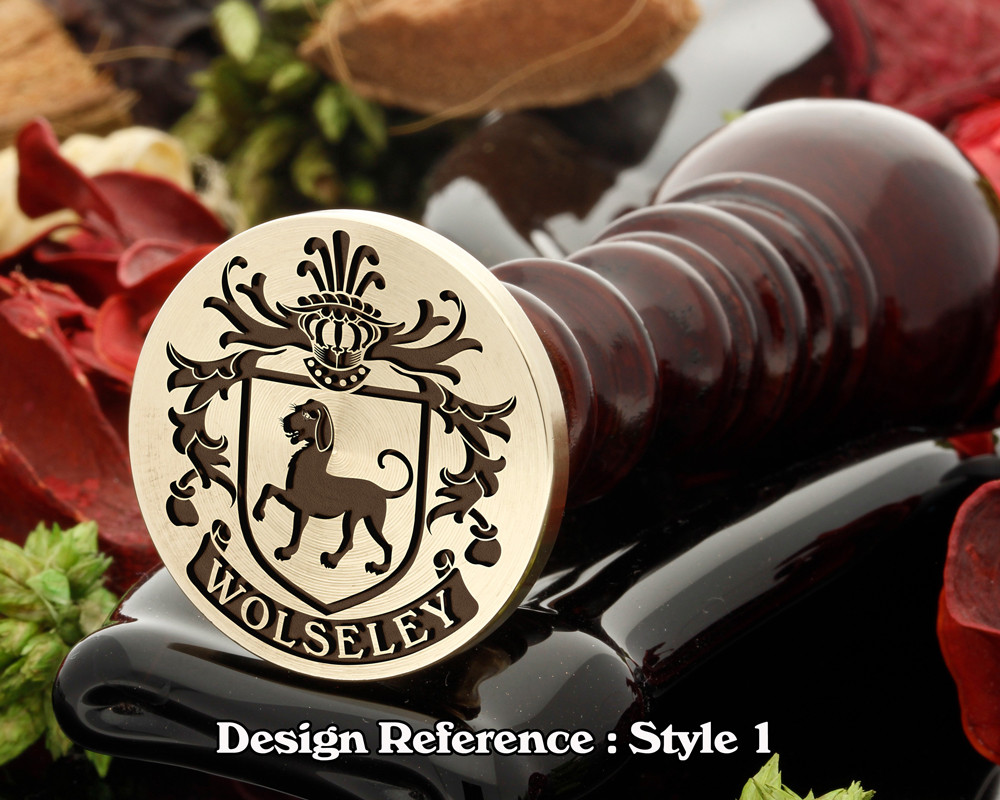 Wolseley Family Crest Wax Seal Stamp - Custom Wax N Seals