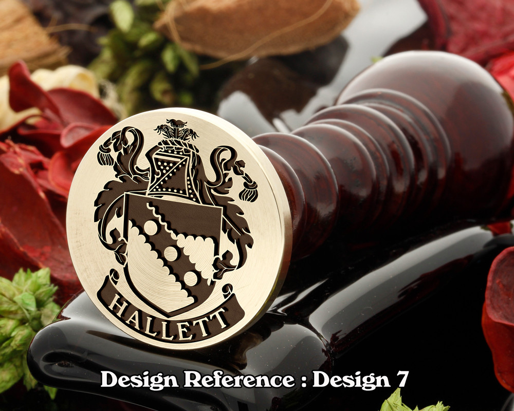 Hallett Family Crest Wax Seal Stamp - Custom Wax N Seals