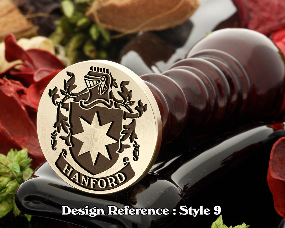 Hanford Family Crest Wax Seal Stamp - Custom Wax N Seals