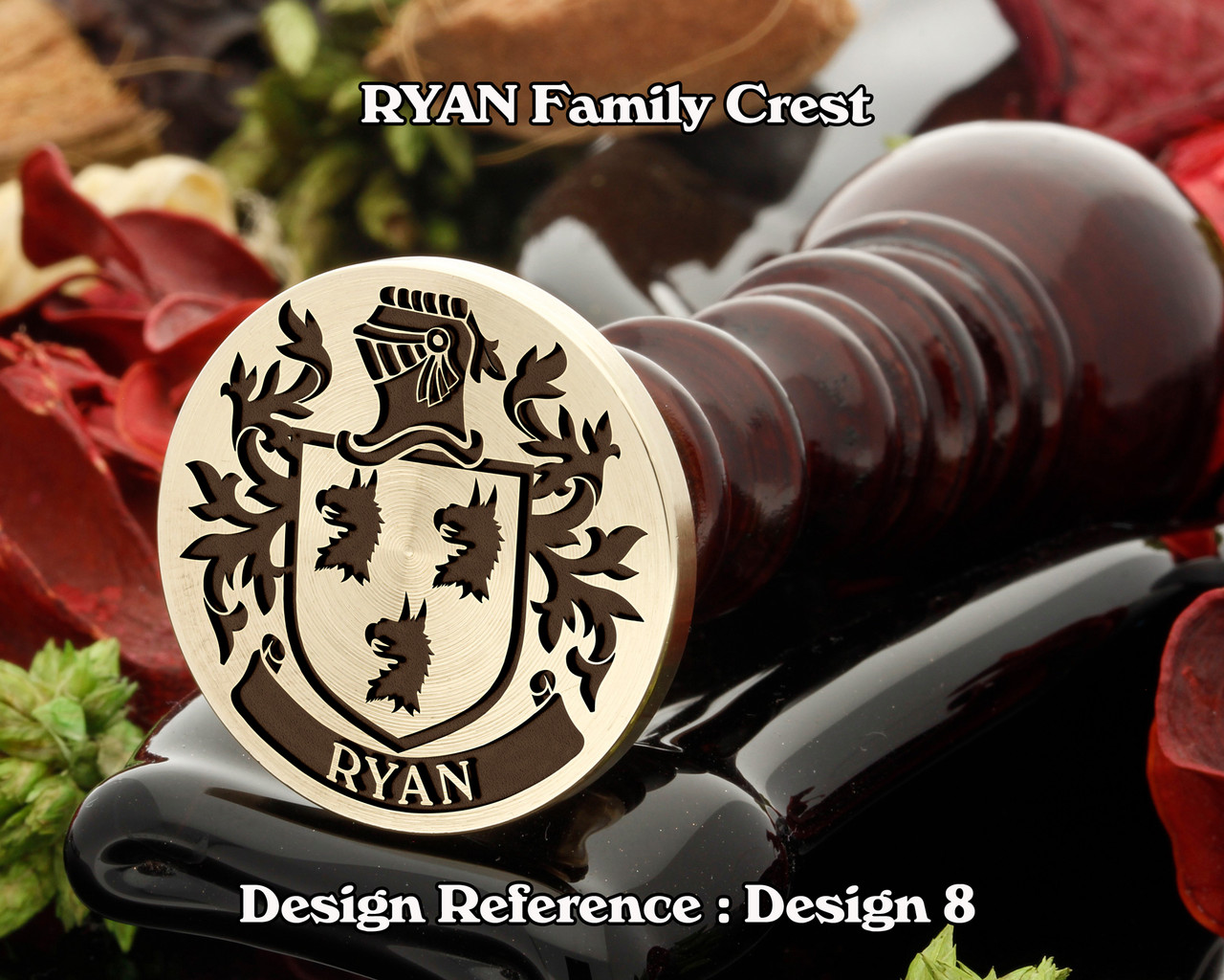 Ryan Family Crest Wax Seal Stamp - Custom Wax N Seals