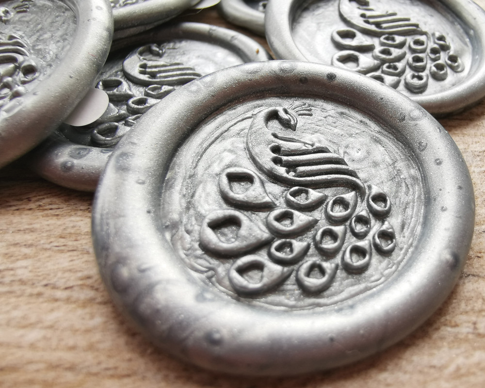 Peacock D1 Adhesive Wax Seals - Custom Wax N Seals