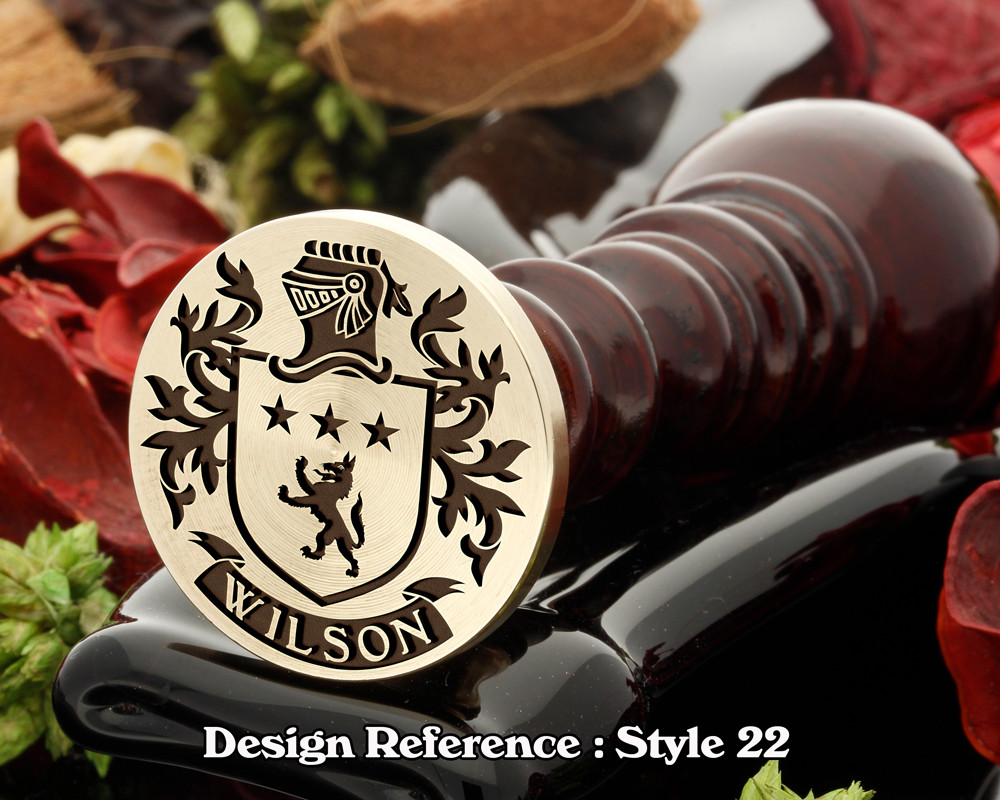 Wilson Family Crest Wax Seal Stamp - Custom Wax N Seals
