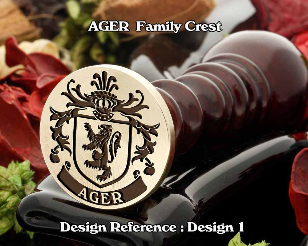 Ager Family Crest Wax Seal Stamp - Custom Wax N Seals