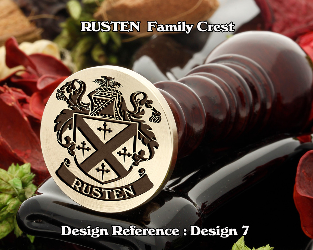 Rusten Family Crest Wax Seal Stamp - Custom Wax N Seals
