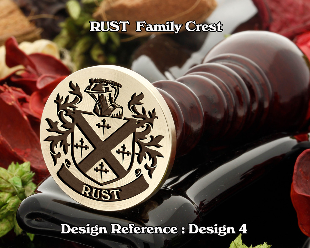 Rust Family Crest Wax Seal Stamp - Custom Wax N Seals