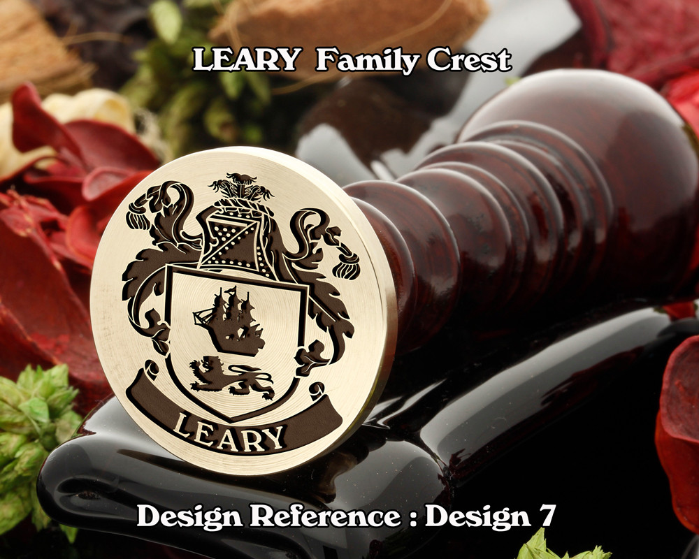 Leary Family Crest Wax Seal Stamp - Custom Wax N Seals