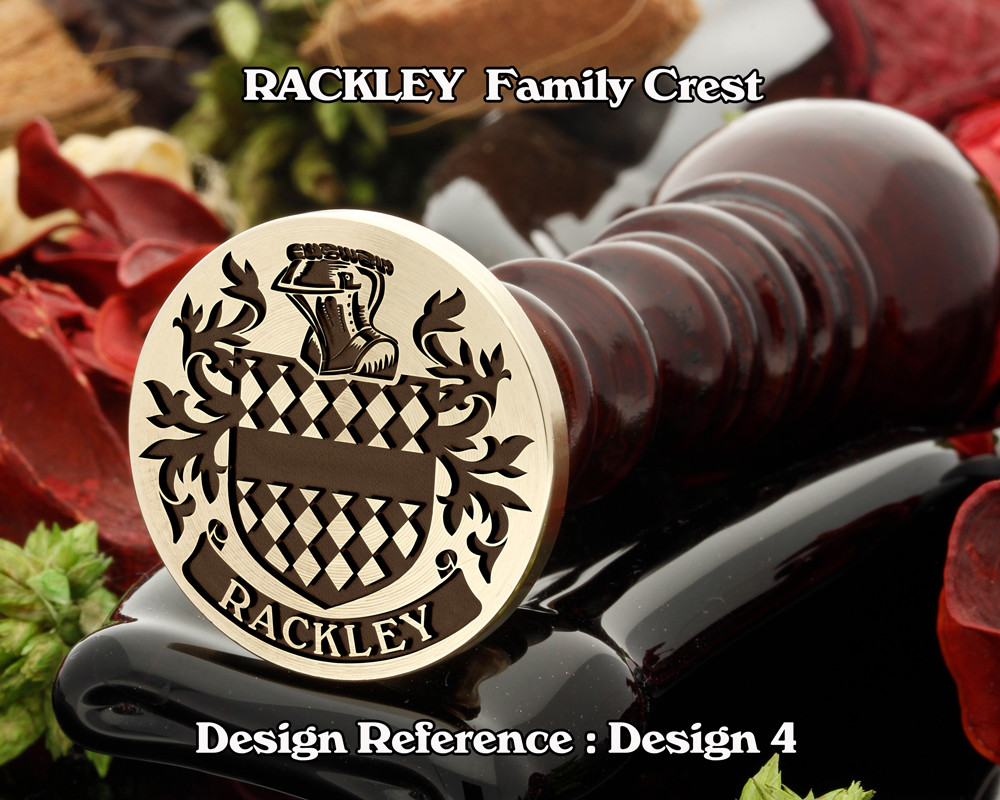 Rackley Family Crest Wax Seal Stamp - Custom Wax N Seals