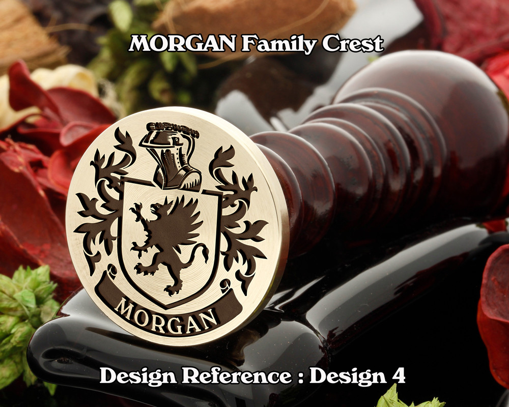 Morgan Family Crest Wax Seal Stamp - Custom Wax N Seals
