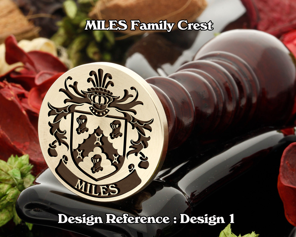 Miles Family Crest Wax Seal Stamp - Custom Wax N Seals
